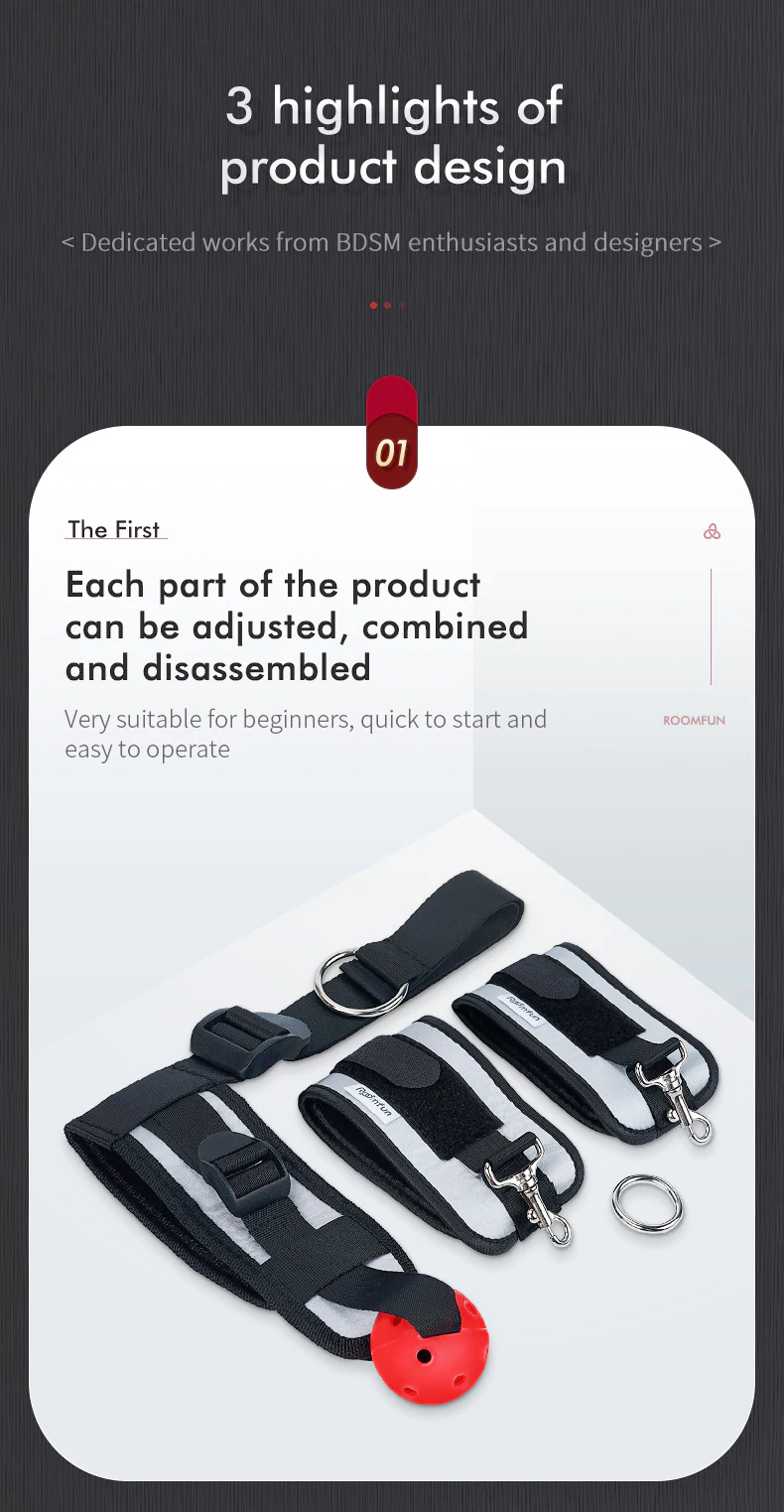 Roomfun | Mouth Ball Gag & Wrist Restraint Set (PR-013)